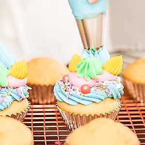 Kootek 69pcs Cake Decorating Supplies Kit, Cake Decorating Set with Cake Turntable Stand, 12 Numbered Icing Piping Tips, 50 Pastry Bags, Straight & Angled Spatula, 3 Scraper & Other Baking Supplies