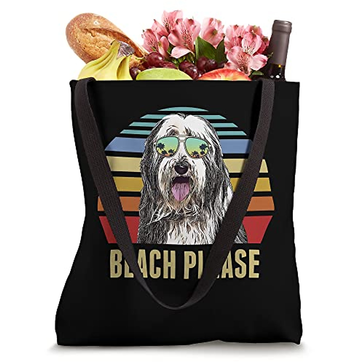 Beach Please Bearded Collie Dog Funny Summer Tote Bag