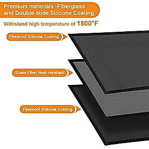 Grill Mats for Outdoor Grill - 40 x 50 Inch Fireproof Pit Mat Protects Decks and Patio - Oil-Proof & Waterproof Grill Pad for Fire Pit