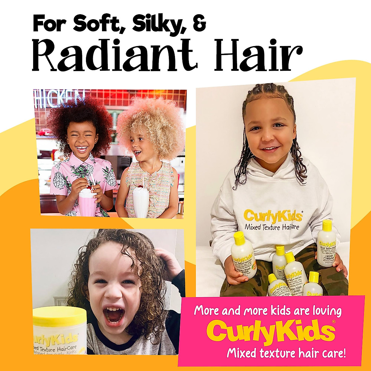 CurlyKids Curly Gel Curl Moisturizer - Hydrating Styling Gel for Kids Curly and Wavy Hair - Frizz Control, Shine Boost, Sulfate & Paraben-Free Formula | Effortless Hold Perfect for Ponytails, Bobs