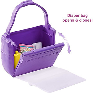 Barbie Skipper Babysitters Inc Doll & Accessories, Feeding & Bath Set with Color-Change Baby Doll, Tub & Accessories