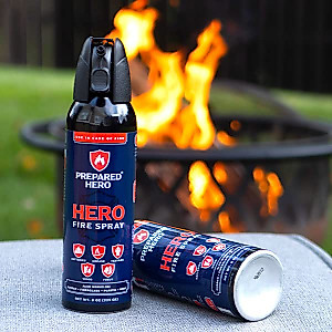 Prepared Hero Fire Spray - Mini Fire Extinguishers for House, Car, Garage - Kitchen Small Fire Extinguisher for Home, Made in USA, 100% Organic - Compact, Portable & Easy to Use, Non-Toxic - 1 Pack