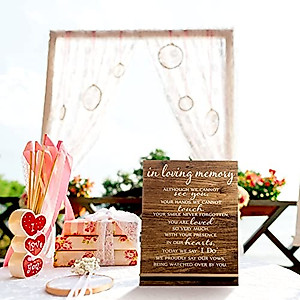 Memorial Table Sign for Wedding, Wedding Wooden Decorations for Reception, Sympathy Gift in Loving Memory Wedding Sign, Wood Welcome Rustic Wedding for Weddings Gifts Anniversaries Reunions(Classic)