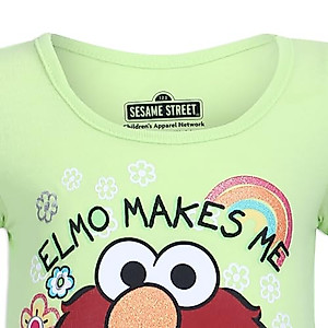 Sesame Street Girls' Modern/Fitted, Green Elmo Smile, 12 Months