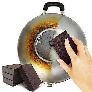 Goeielewe 6-Pack Nano Emery Sponge Brush Eraser Scrub, Carborundum Cleaning Sponge Brush Household Cleaning Tools Cotton for Removing Rust Cleaning Kitchen Supplies