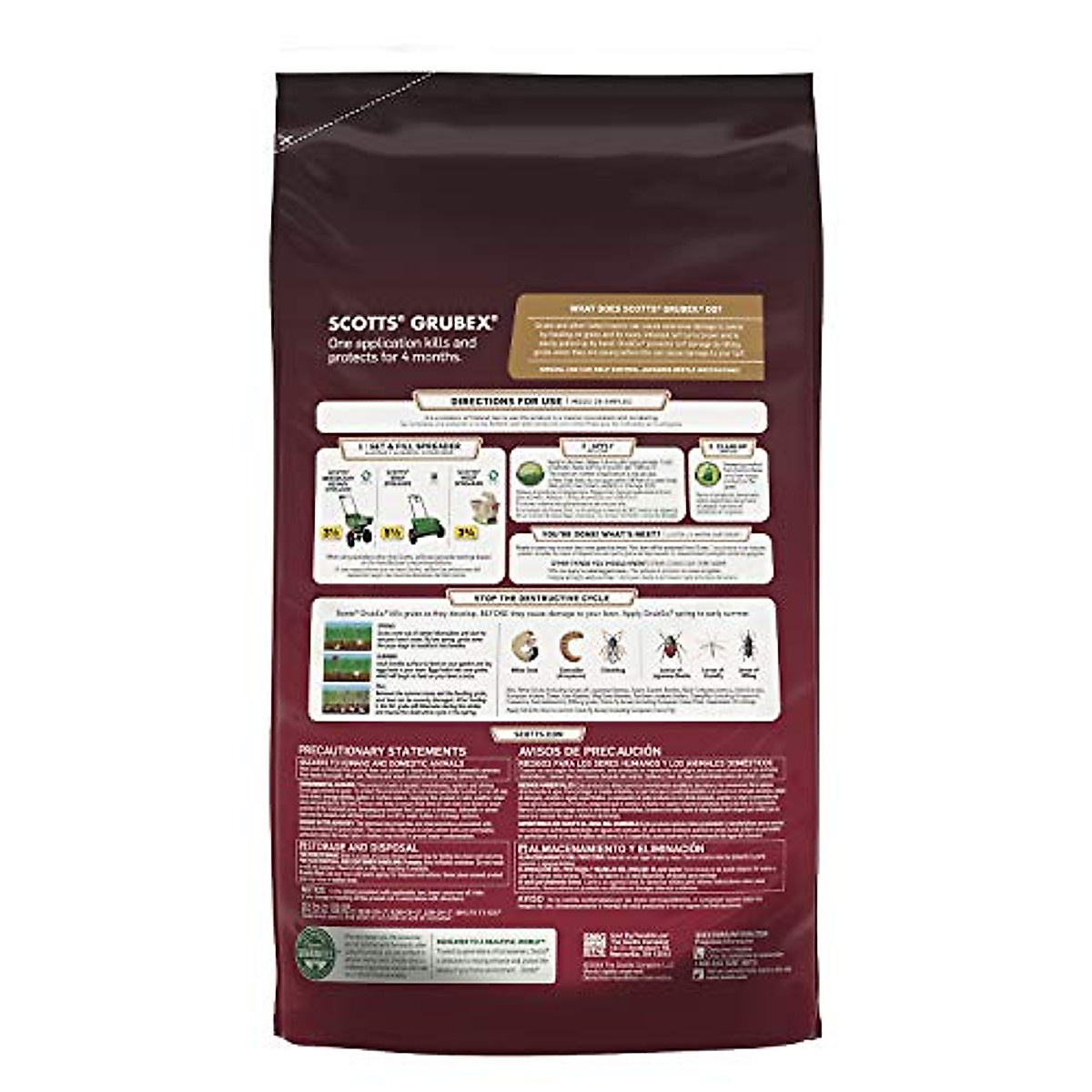 Scotts GrubEx1 - Grub Killer for Lawns, Kills White Grubs, Sod Webworms and Larvae of Japanese Beetles & More, Lawn Treatment for Season Long Grub Control, Treats up to 10,000 sq. ft., 28.7 lb.