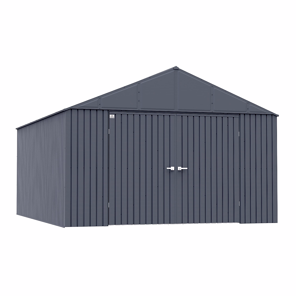 Arrow Shed Elite 12' x 16' Outdoor Lockable Gable Roof Steel Storage Shed Building, Anthracite