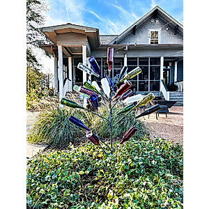 The Big Daddy Bottle Tree | Outside Yard Garden Decor | No Assembly Required | Displays 25 Bottles | 5 ft (60") Tall | Heavy Duty Welded Solid Raw Steel | Unpainted | Made in Mississippi USA