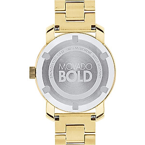 Movado Women's BOLD Iconic Metal Yellow Gold Watch with a Flat Dot Sunray Dial, Gold (Model 3600085)