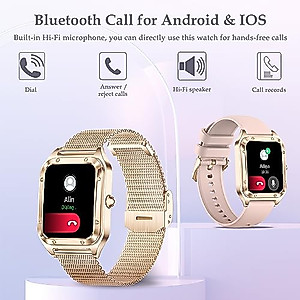 Colesma Smart Watch for Women,1.59" Small Smartwatch with Bluetooth Call, Voice Assistant Fitness Watch with Activity Tracker, Monitor Heart Rate/Blood Pressure/SpO2/Sleep for Android iPhone