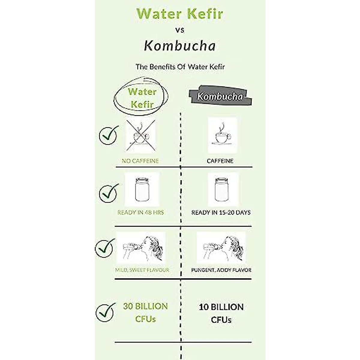 Water Kefir Starter Kit - Swivel Top Bottle, Organic Sugar, Nylon Strainer, & Water Kefir Grains Made from Organic Specialty Sugars and Natural Spring Water