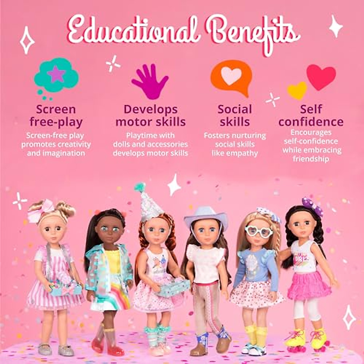 Glitter Girls - Bluebell 14-inch Poseable Fashion Doll - Dolls for Girls Age 3 & Up,Pink, Brown, Silver, Blue
