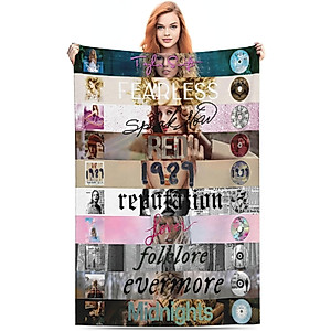 RADAAB Music Singer Bed Blankets 3D Print Luxury Soft Cozy Blanket Flannel Blanket for Girls Kids Teens Fans Birthday Party Decorations (A03,60inX80in)