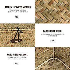 Seagrass Basket Storage Basket with Lid Multipurpose Container for Home Organization - S, woven seagrass basket M, wicker storage baskets L hyacinth baskets