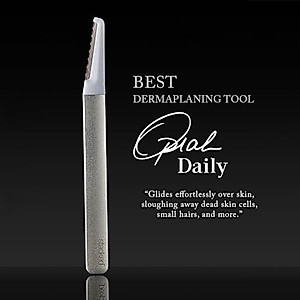 StackedSkincare Dermaplaning Face Exfoliating Tool - Professional-Grade, At-Home, Extra-Sharp Blade to remove Dead Skin and Peach Fuzz - Includes 1 Aluminum Handle and 1 Razor Head (Non-Electric)