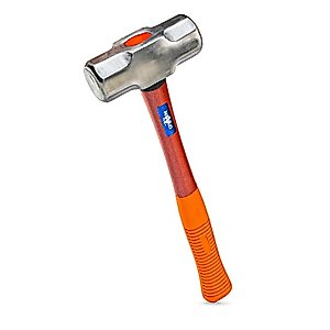 NEIKO 02867A Fiberglass Sledge Hammer 3.3 Pound Heavy-Duty Forged Steel Rubber Grip Handle Mirror Polished Head