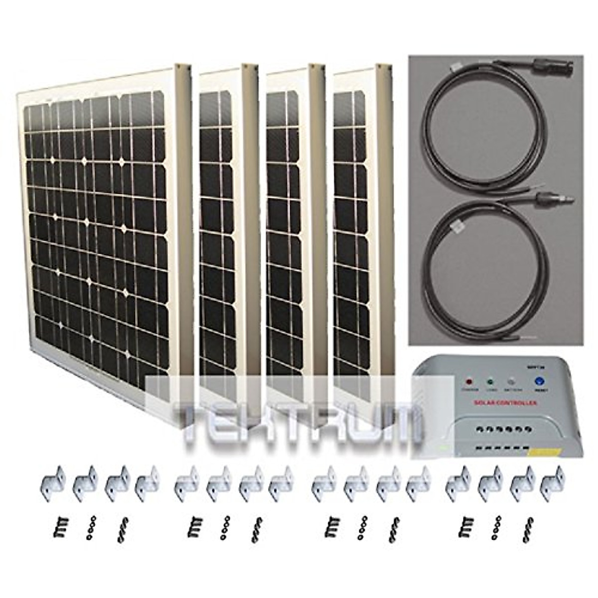 Tektrum Universal 200 watt 200w 48v Solar Panel Battery Charger Kit for Golf Cart - Charge While Driving, Save Electricity Bill, Extend Battery Life, Emergency