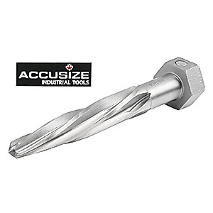 Accusize Industrial Tools 13/16 inch Bridge Reamer, Magnetic Hex Shank, Hss Spiral Flutes Aligning Reamers, Car Reamers, 1523-8035