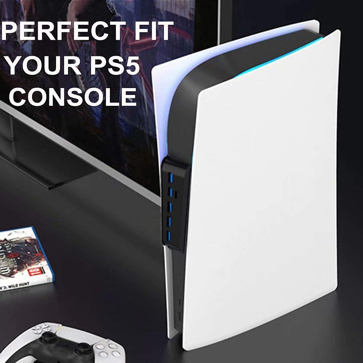 5 Port USB Hub for PS5, Megadream High-Speed Expansion Hub Charger Splitter Adapter with 4 USB + 1 USB Charging Port + 1 Type C Port, Compatible with Playstation 5 Dualsence Game Console