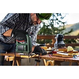 DULFINE Flex Grip Mechanic Work Gloves for Men,Black and Red Utility Safety Working Gloves Touch Screen,Excellent Grip,Ideal for Working on Cars and Outdoor Jobs(Medium)