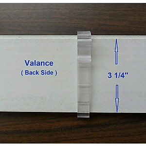 6pcs 3-1/4" Valance Clips Clear Plastic Hidden Retainer Holder for Window Blind Valance,Horizontal Faux & Wood Blinds Cover Hold Clip