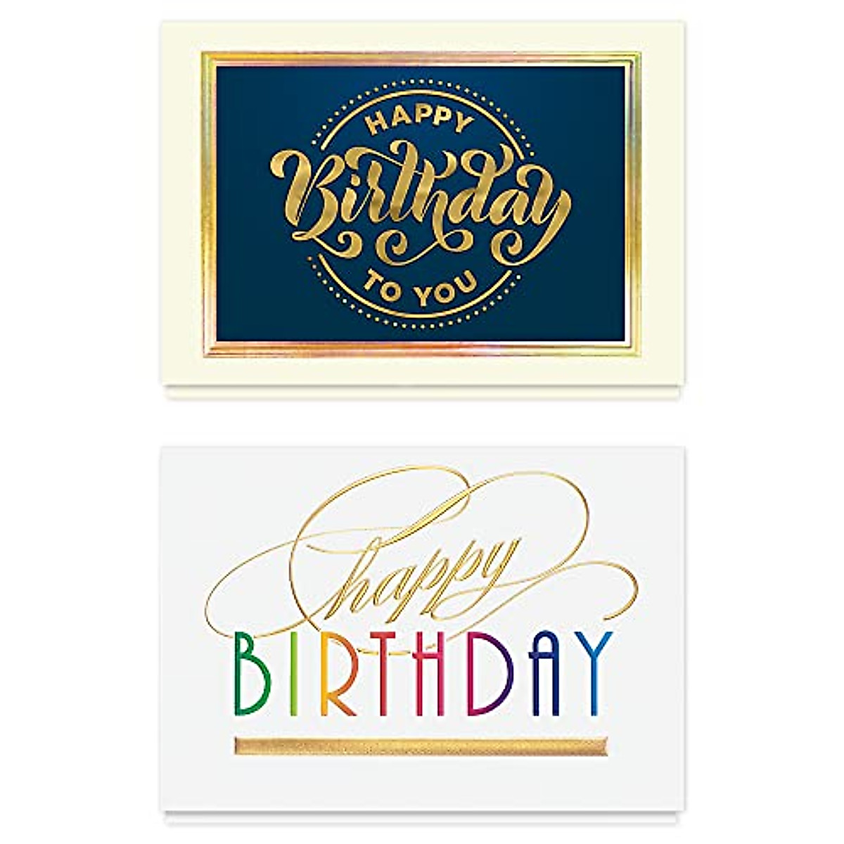 The Gallery Collection - Birthday Cards Assortment Box (35 Cards), Foil & Embossing (Birthday Formal)