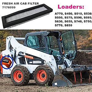 2PACK MODRIAN Fresh Air Cab Filter 7176099 Compatible with Bobcat Loader S550 S570 S590 S595 S630 S650 S740 S750 S770 S850 T450 T550 T630 T650 T740 T750 Excavator E25 E26 E32 E32I E35 E35I E50 E55 E85