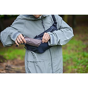 Snow Peak Ultralight Umbrella - Small, Heavy-Duty Umbrella for Travel - Strong, Wind-Resistant Umbrella for Camping, Hiking, or Traveling - Durable Design Withstands Heavy Rain - Gray