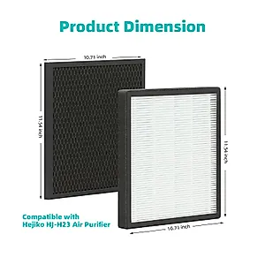 Hejiko Genuine Replacement Filter HJ-H23 Air Purifier, True H13 HEPA