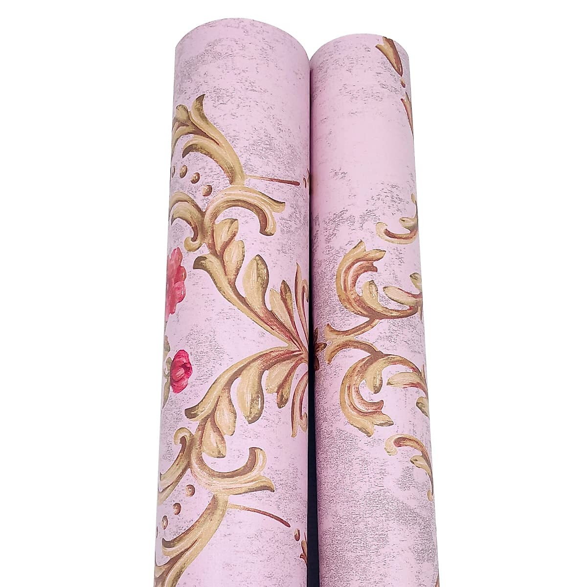 Yifasy Shelf Liner Pink Royal Floral Peel & Stick Dresser Drawer Wall Paper Furniture Refurbished Sticker Waterproof 118x17.7 Inch