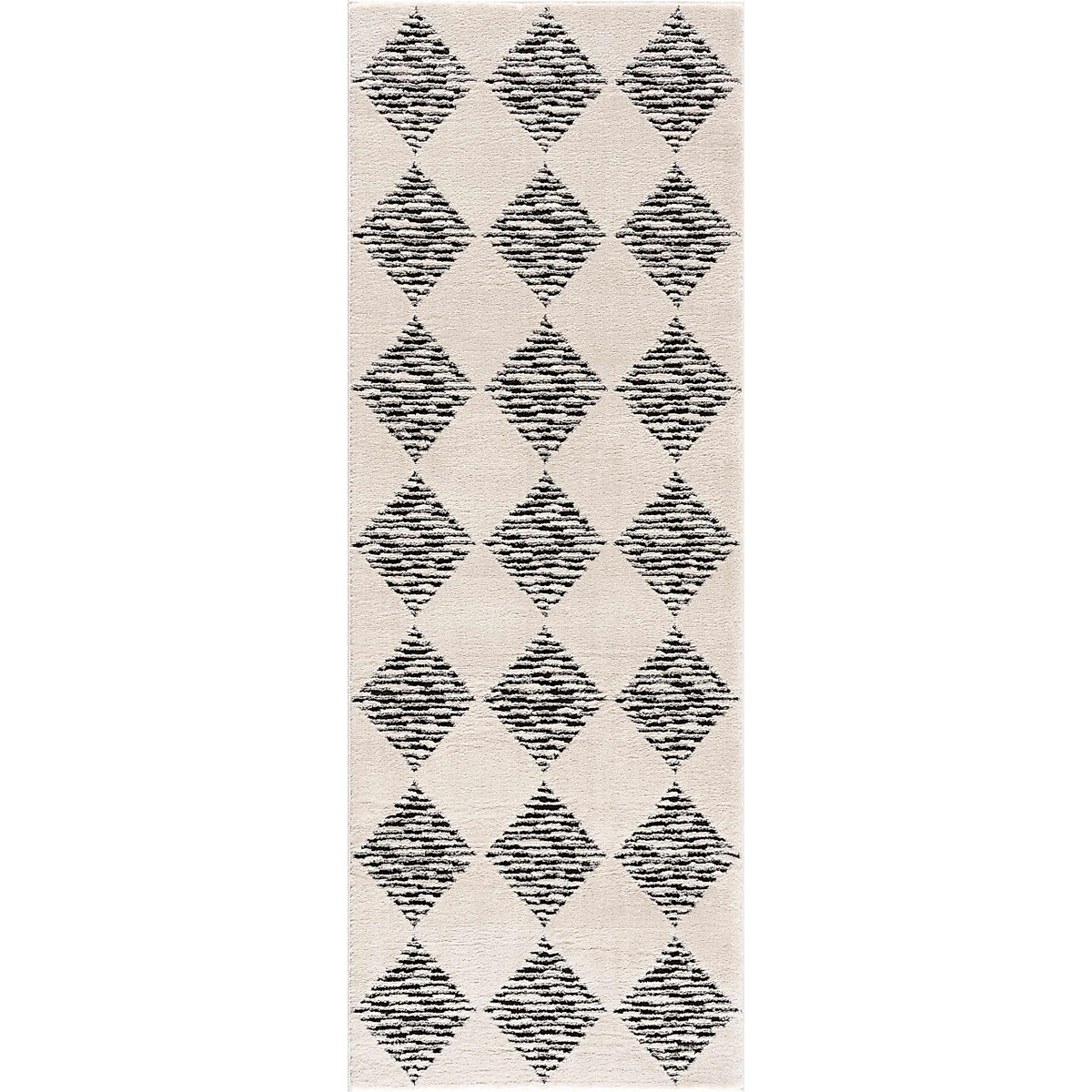 BoutiqueRugs Fauci Farmhouse Area Rug - Cream, Black White - 6'7" x 9'