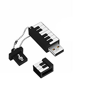 USB Flash Drives , 32GB / 64GB Silicone Waterproof USB 2.0 USB Memory Stick Pen Drive U Disk Jump Drive Data Storage Pendrive Thumb Drives (64GB, Cute Piano)