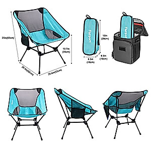FBSPORT 2 Pack Portable Camping Chairs Lightweight Backpacking Chair Compact & Heavy Duty for Camp, Backpack, Hiking, Beach, Picnic, with Carry Bag