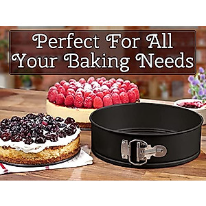 Zulay Premium Springform Pan 9 Inch Nonstick - Cheesecake Pan With Removable Bottom - No Need For Parchment Paper - Spring Form For Baking - Leak-Proof Cake Pan (Black)