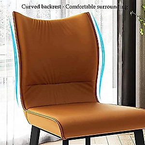 Chairs Kitchen Dining Chairs Set of 4 Modern Upholstered Dining Chairs Soft PU Leather Cushion Seat Business Reception Chair (Color:Orange)