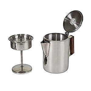 Stansport Stainless Steel Percolator Coffee Pot - 9 Cup