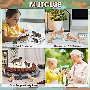 Toymany 8PCS Wolf Figures Forest Animals Toy Figurines - Realistic Jungle Zoo Animal Figurines，Educational Toy Cake Toppers Christmas Birthday Gift for Kids Boys Girls