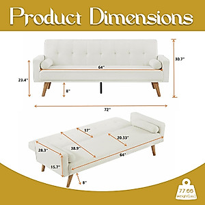 Anwickmak Yellow Velvet Couch, Small Sleeper Sofa Love Seat Includes 2 Pillows, 58" Tufted Loveseat Sofa, 4 Golden Metal Legs, Mid Century Modern Sofas for Living Room and Bedroom (Yellow)