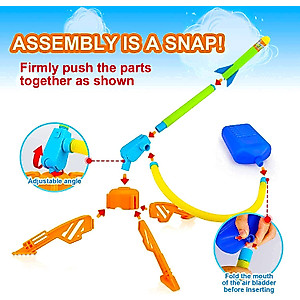 TOY Life Toy Rocket Launcher for Kids with 6 Foam Rockets Refills Air Rocket Launcher for Kids 3-5-7 Shoots Up to 100 Feet Outdoors Outside Toys Gifts for Boys 3 5 4 Year Old Boy Toys