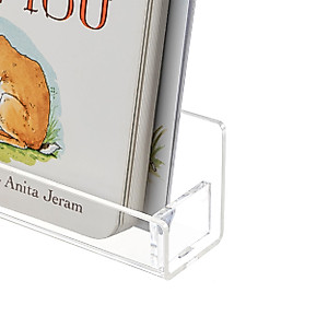 HBlife Clear Acrylic 15 Inch Floating Bookshelf for Kids Room Invisible Wall Mounted Hanging Book Display Shelves Modern Picture Ledge Display Storage Organizer, 6 Pcs