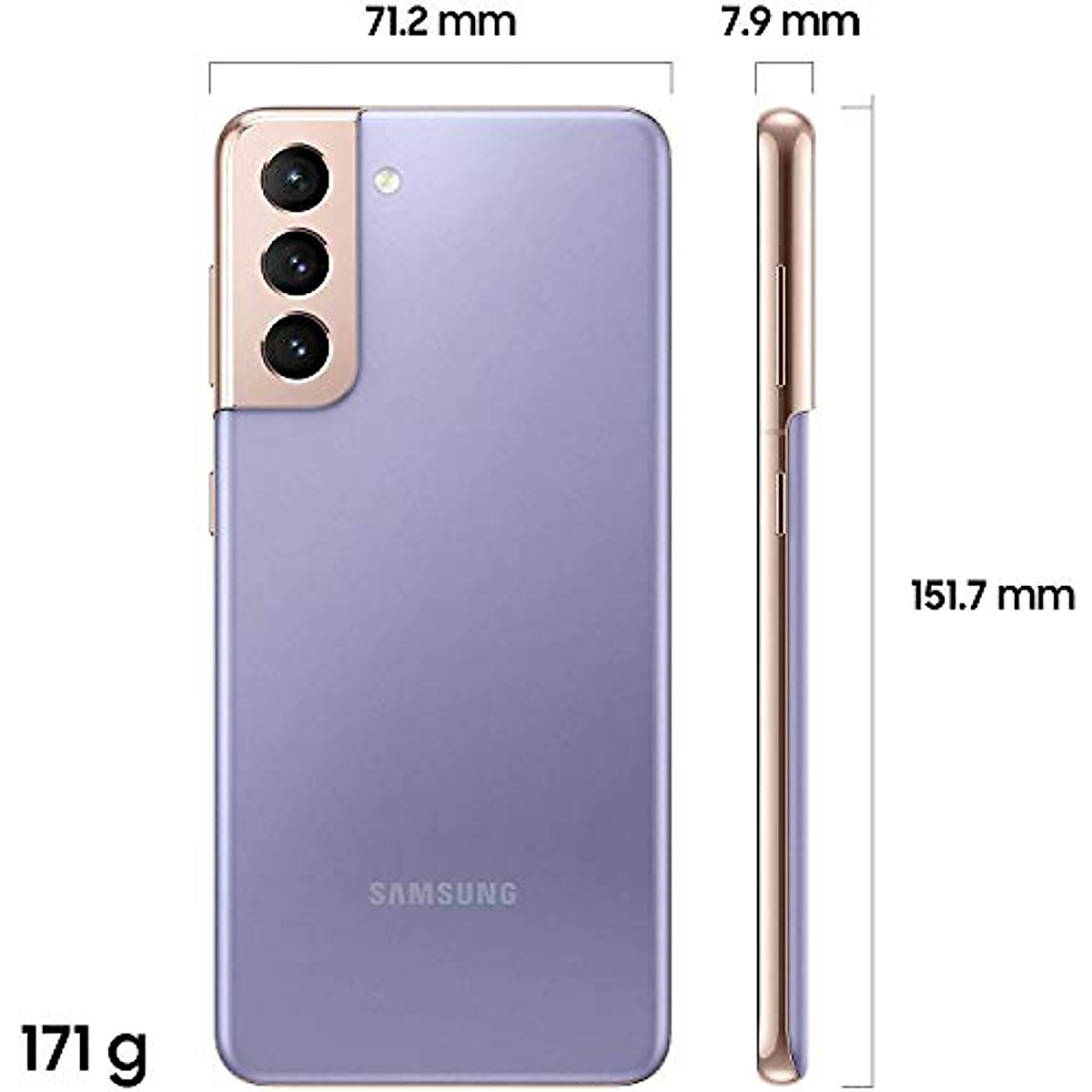 Samsung Galaxy S21 5G | Factory Unlocked Android Cell Phone | International Version 5G Smartphone | Pro-Grade Camera, 8K Video, 64MP High Res | 128GB, (SM-G991B/DS) (Phantom Violet)