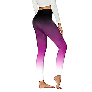 Leggings for Women Stretchy Thermal Leggings Fleece Lined Leggings High Waisted Workout Tights Seamless Thick Yoga Trousers Hot Pink