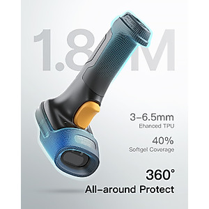 Inateck Barcode Scanner, Wireless Scanner, 1 Charge 180 Days Standby, 35M Range, Automatic Scanning, BCST-60 Black