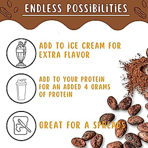 PB2 Powdered Chocolate Peanut Butter with Cocoa - 4g of Protein, 90% Less Fat, Certified Gluten Free, Only 50 Calories per Serving for Shakes, Smoothies, Low-Carb, Keto Diets…