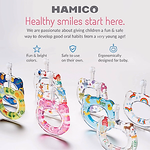 HAMICO Baby Toothbrush Gentle, Extra- Soft Bristles for Baby’s First Toothbrush | Easy Grasp-No Overreach Infant Toothbrush | BPA Free | 2-Pack: Rubber Ducks & Jungle Animals