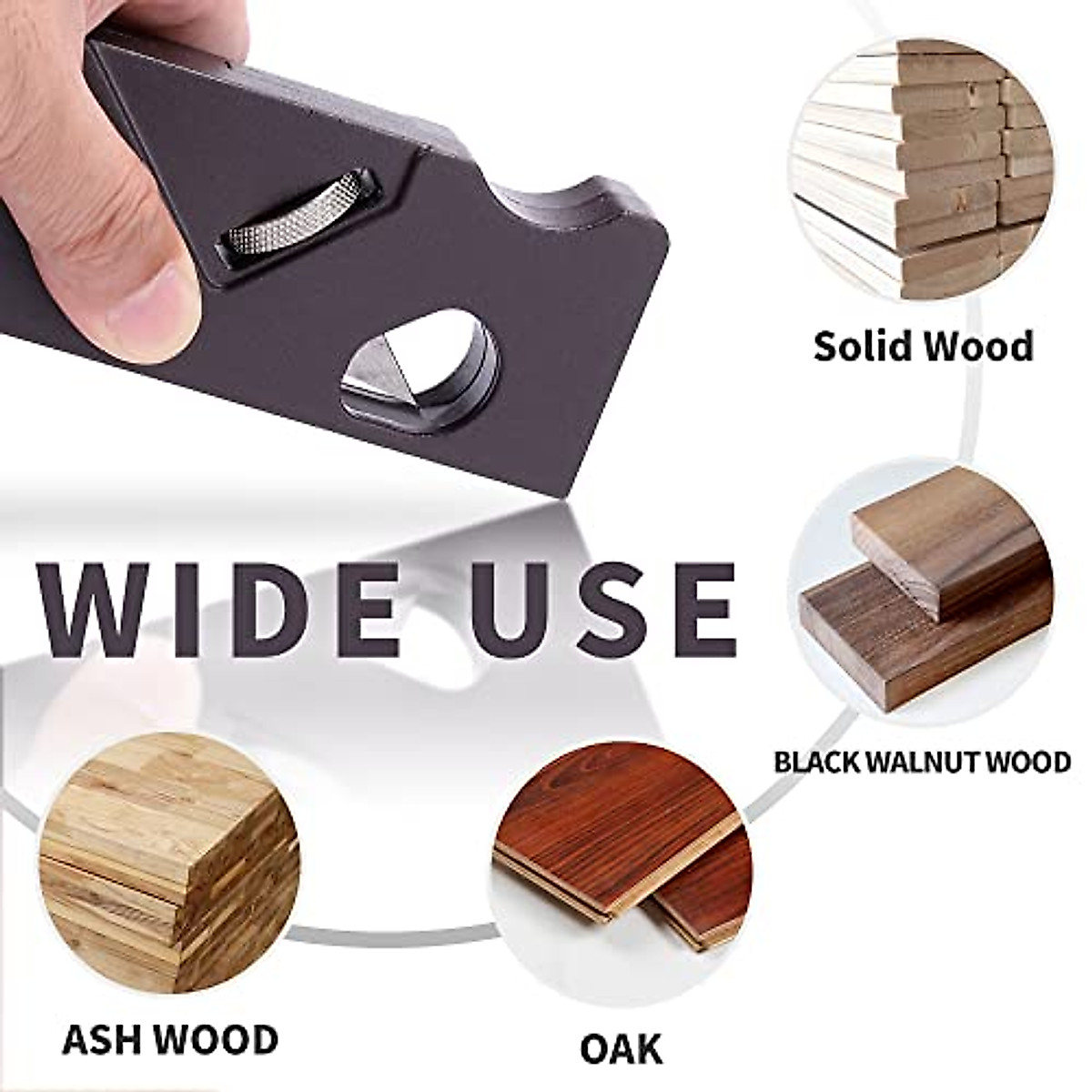 Tidorlou Chamfer Plane for Wood, DIY Hand Woodcraft Corners Edge Carpenter Woodworking Tools, Chamfer Planer for Quick Edge Trimming, Portable wood planer(gray)