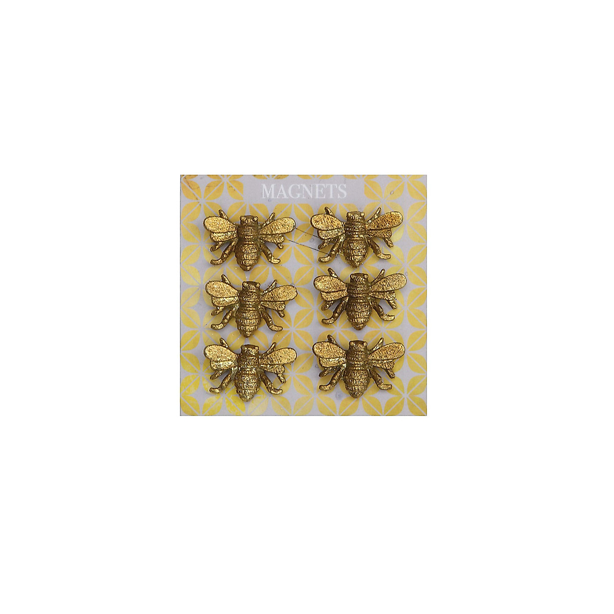 Creative Co-Op Six Pewter Bee Magnets on a Card