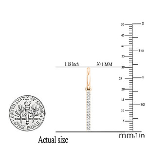 Dazzlingrock Collection 0.25 Carat (ctw) Round White Diamond Vertical Bar French Wire Dangle Earrings for Women in 14K Rose Gold