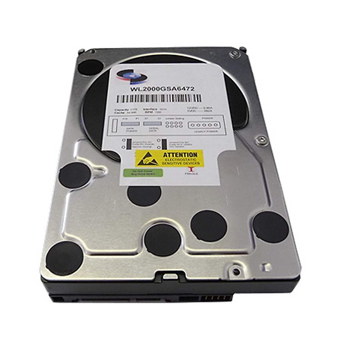 White Label 2TB 8MB Cache 7200RPM SATA 3.0Gb/s 3.5" Desktop Hard Drive (PC, Surveillance, NAS) - w/ 1 Year Warranty