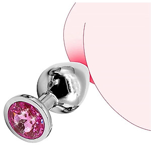 3 Sizes of Stainless Steel Universal Suction Cup Realistic Classic Dick Plug Double Headed (Pink) for Men and Women
